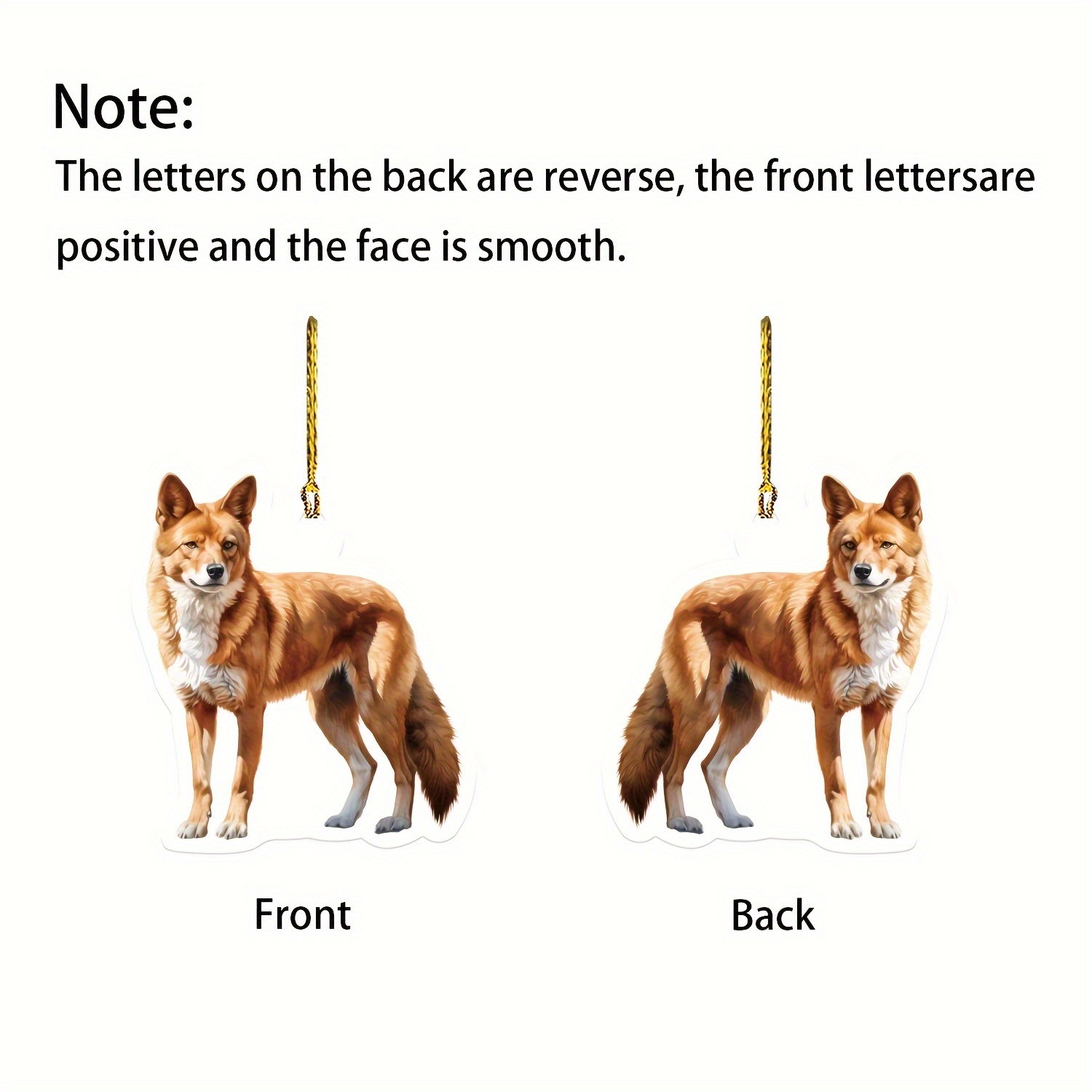 Fox Gift 2d Flat Acrylic Pendant Car Mirror - Temu