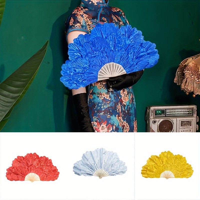 dancing flower fan opening peony adult double sided large - Temu Australia