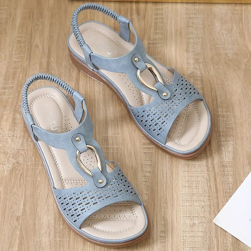 Womens Hollow Design Flat Sandals Casual Open Toe Summer Temu Canada