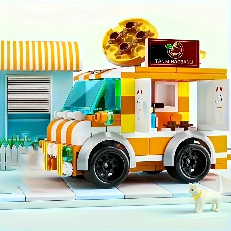 Creative Mini Food Street Snack Cart Building Block Set Cute - Temu ...