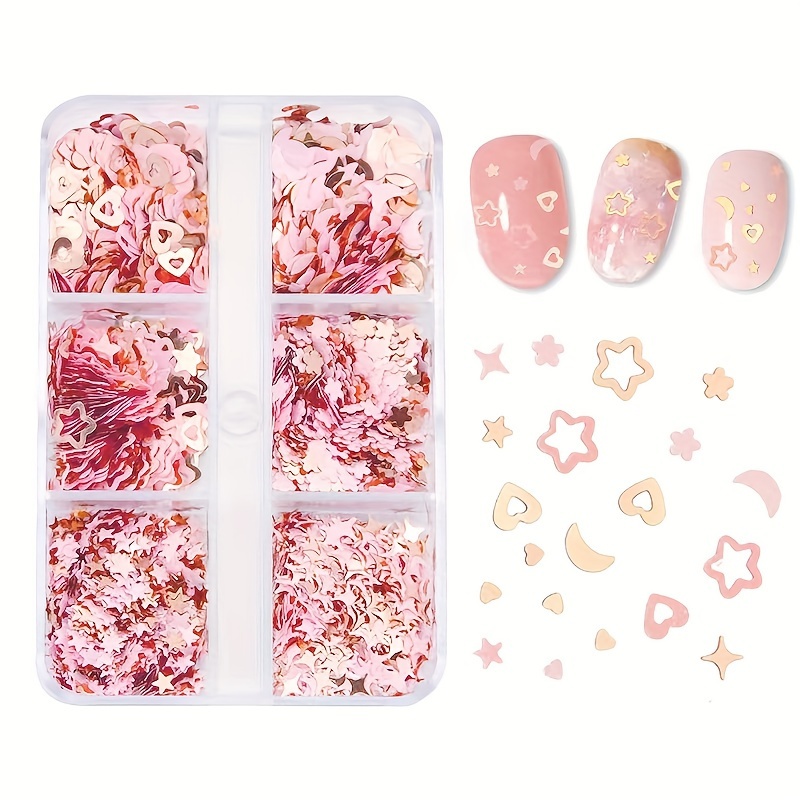 pink nail art glitter set vibrant adorable - Temu