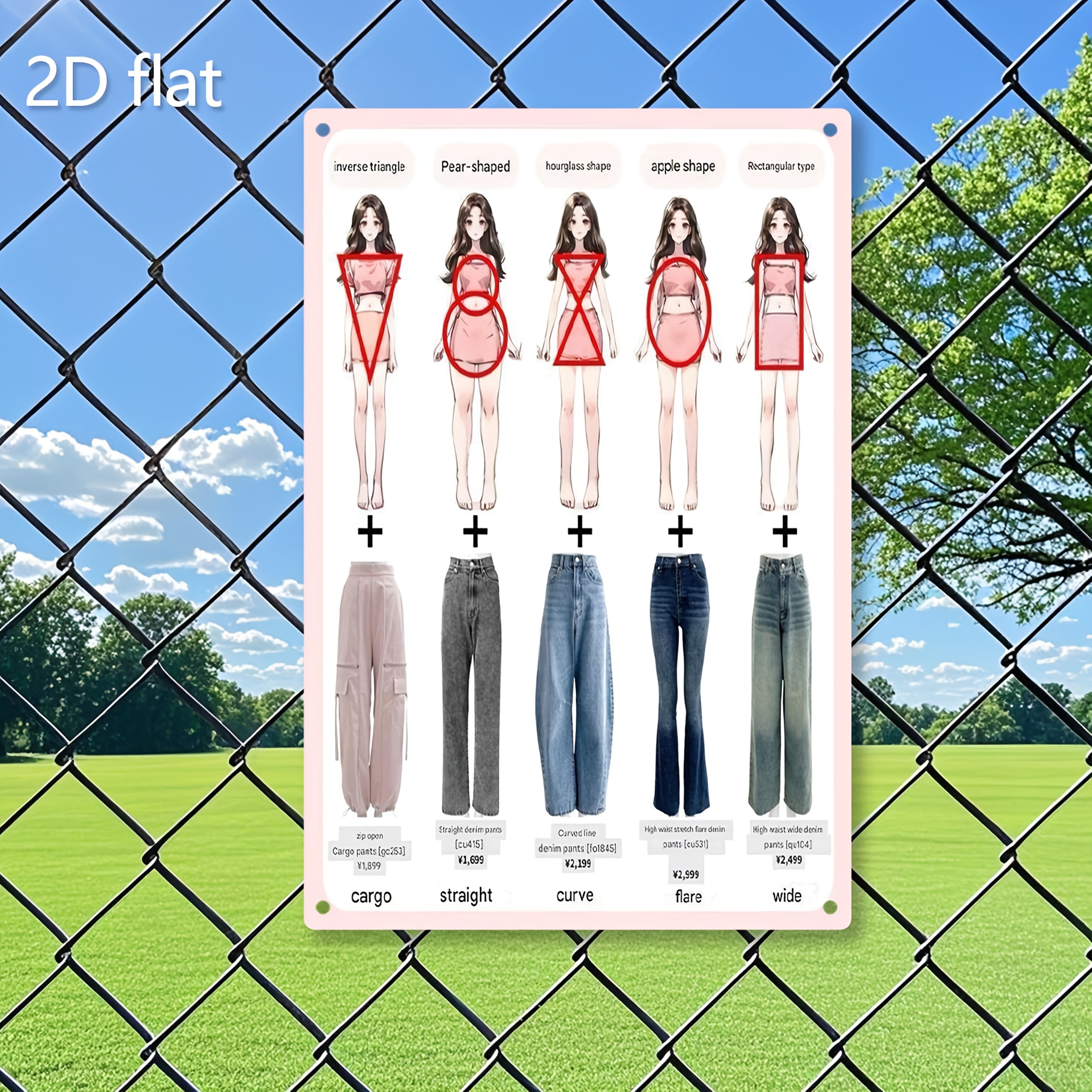 clothing size chart sold on Temu United States