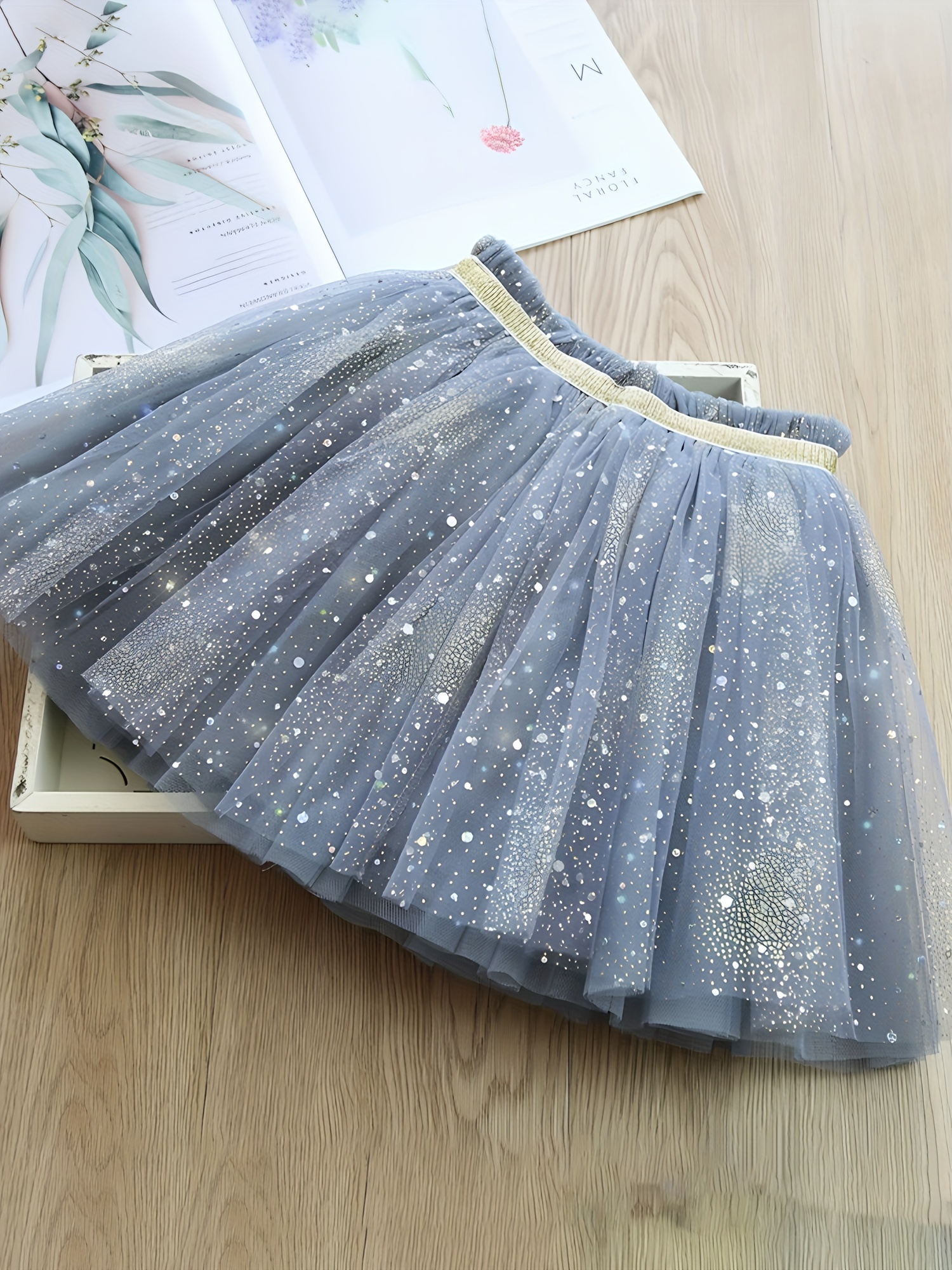 girl starry mesh puffy skirt casual princess short skirt - Temu