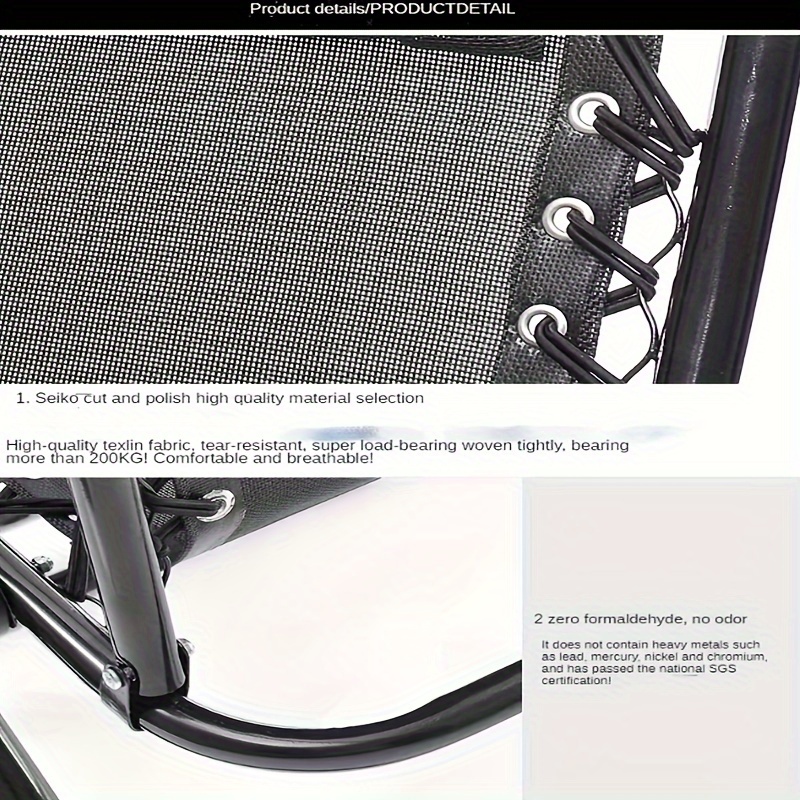 Versatile Black Folding Lounger Chair Office Beach Relaxation | Shop On ...