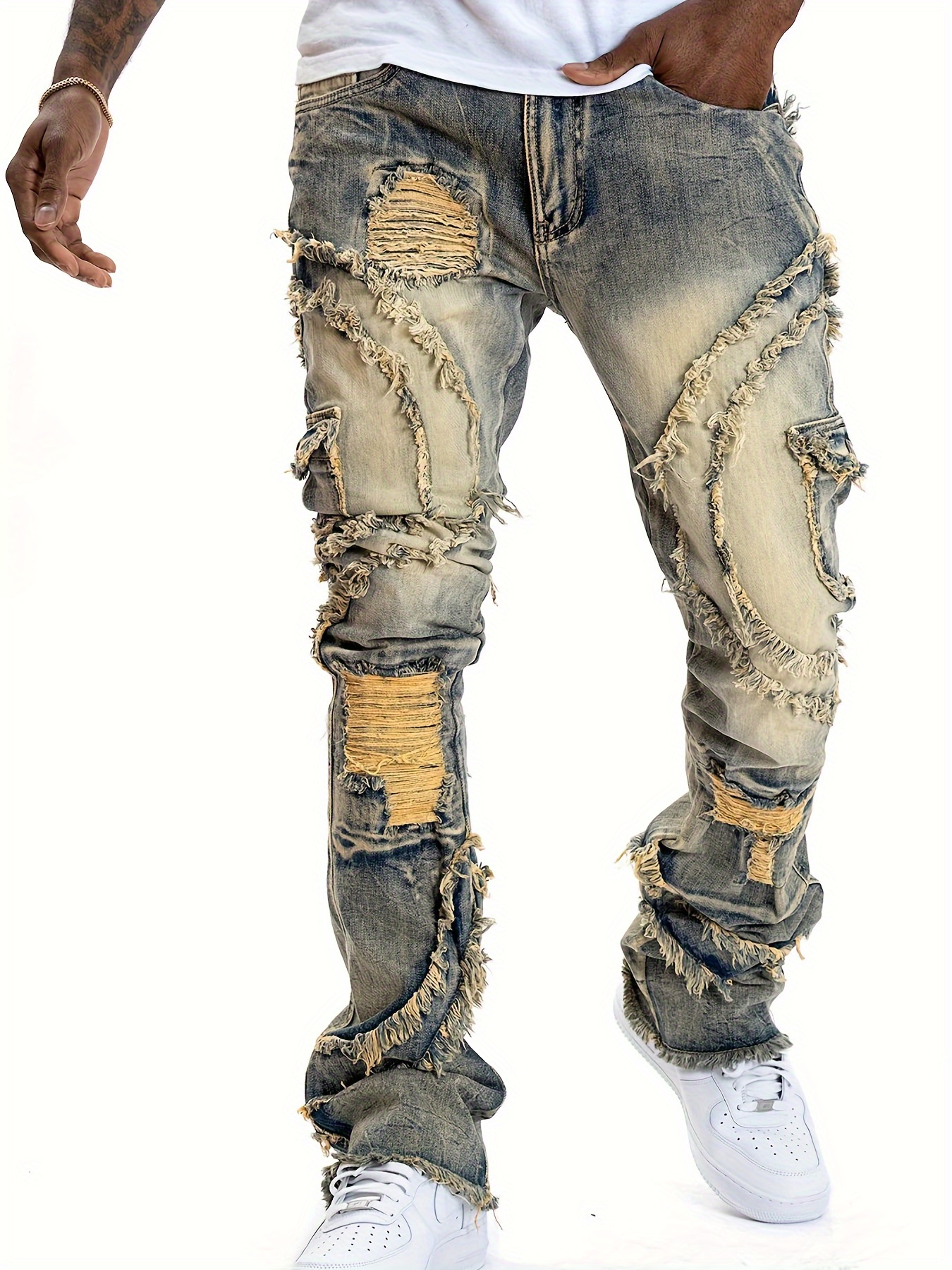 Designer jeans with holes store