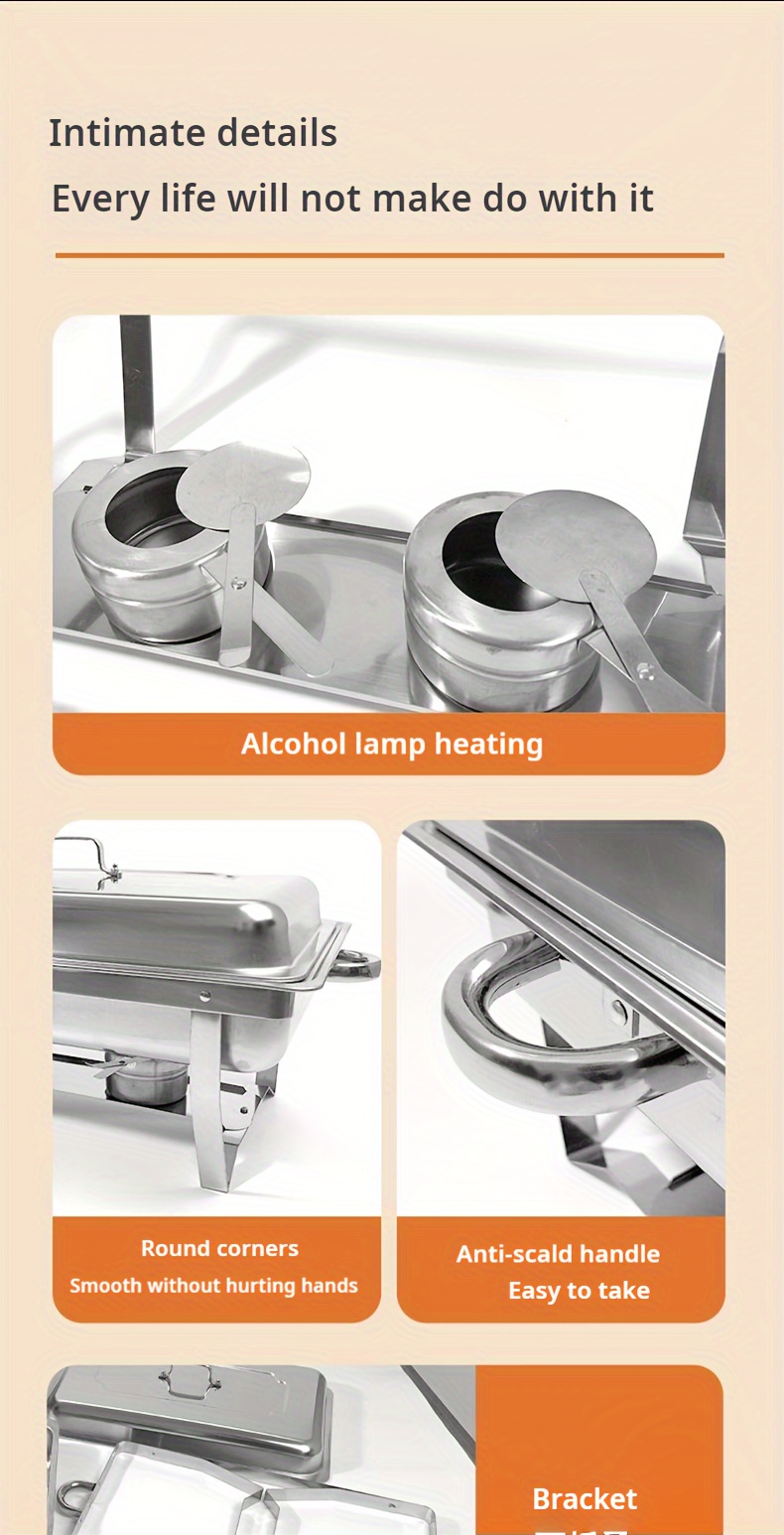 Stainless Steel Chafing Dish Set With Lids, Commercial Catering Food ...