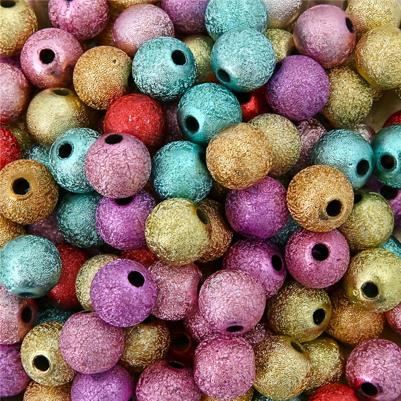 Mix Round Wrinkle Texture Nylon Beads Charms Loose Spacer - Temu