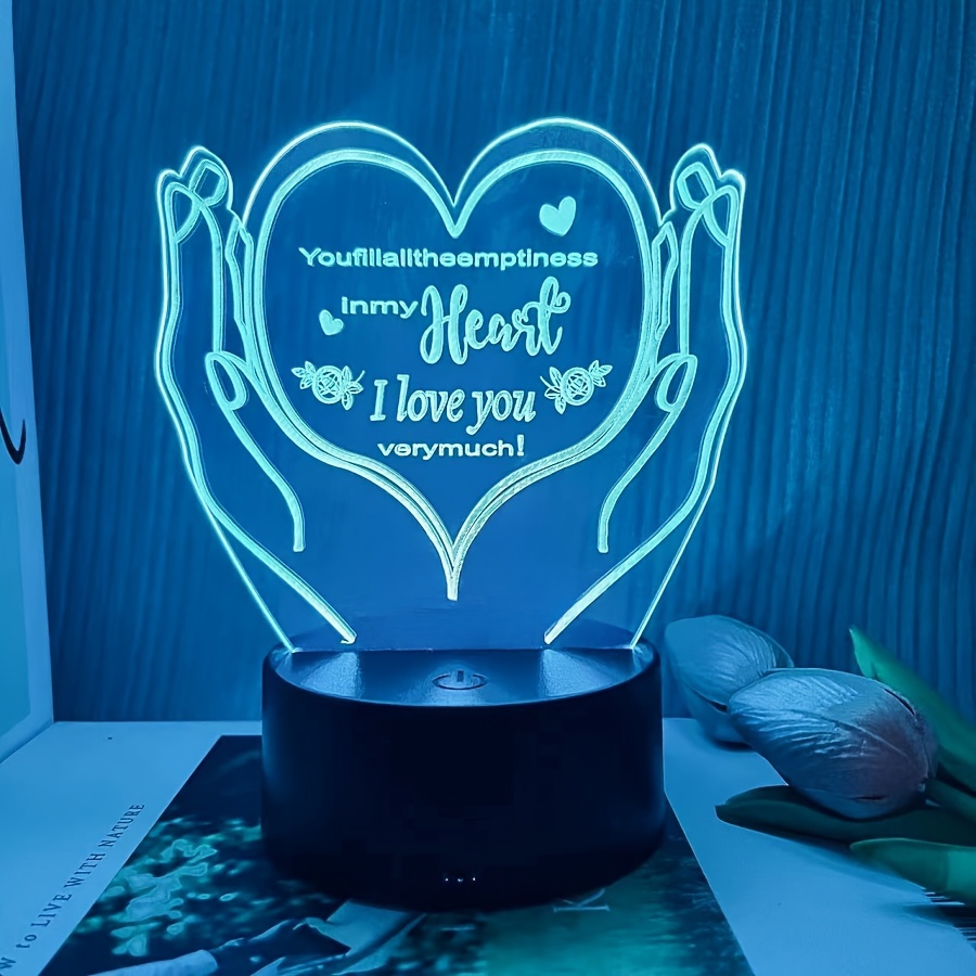3d Creative Hand Holding Love Led Night Light Colorful Touch - Temu ...