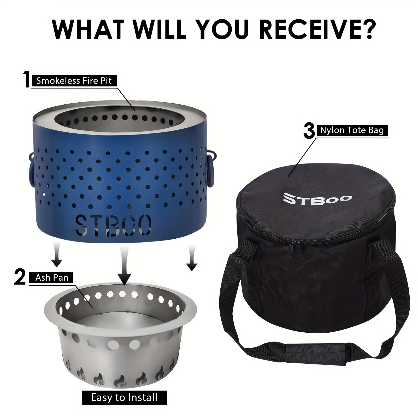 Stainless Steel Portable Fire Pit Low Smoke Dual wall Design - Temu