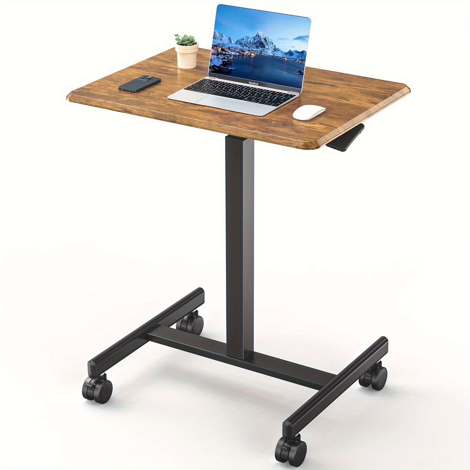 small standing desk mobile portable rolling laptop desk Temu