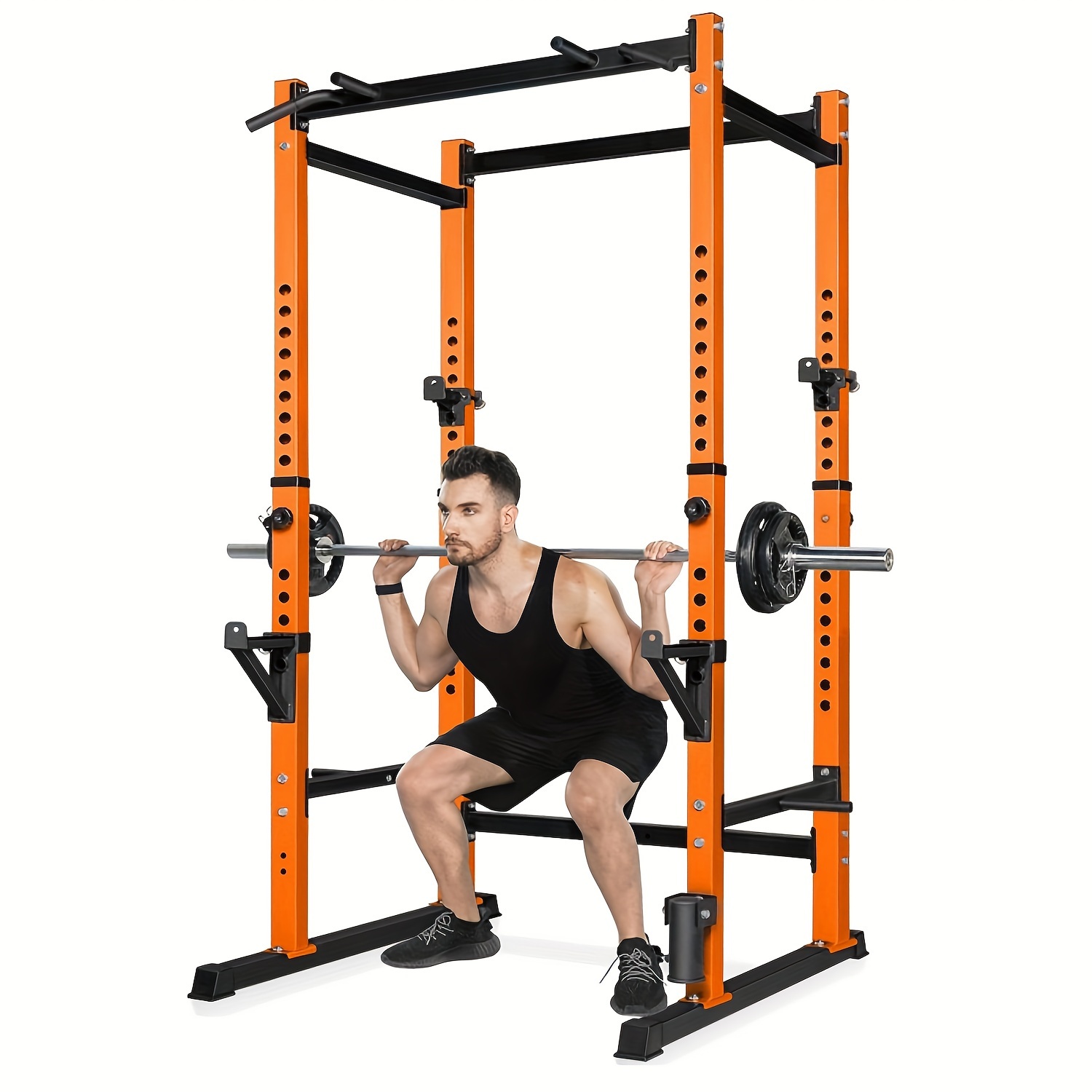 squat rack pull bar power rack cage adjustable squat Temu