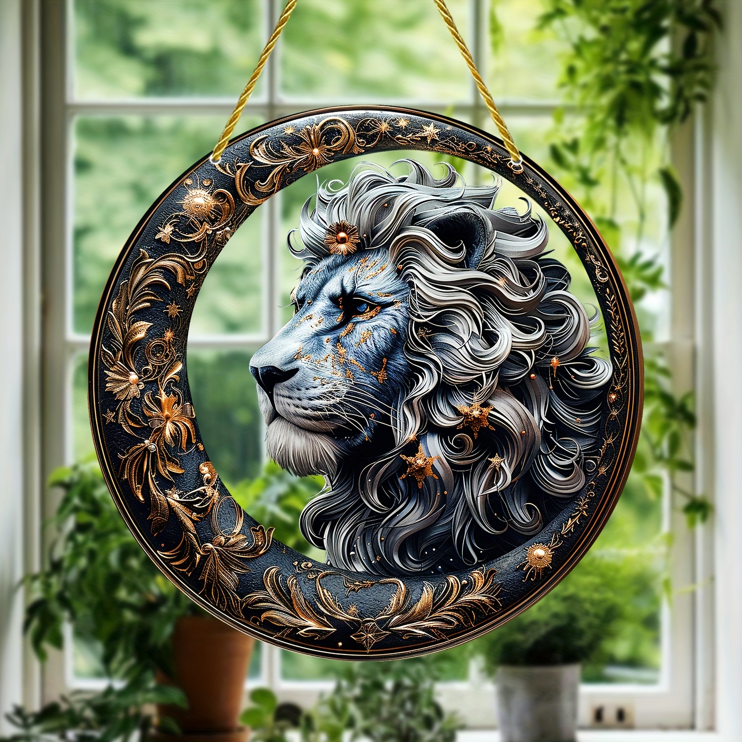 Moon Lion Sun Catcher Acrylic Window Hanging Dark Aesthetic - Temu