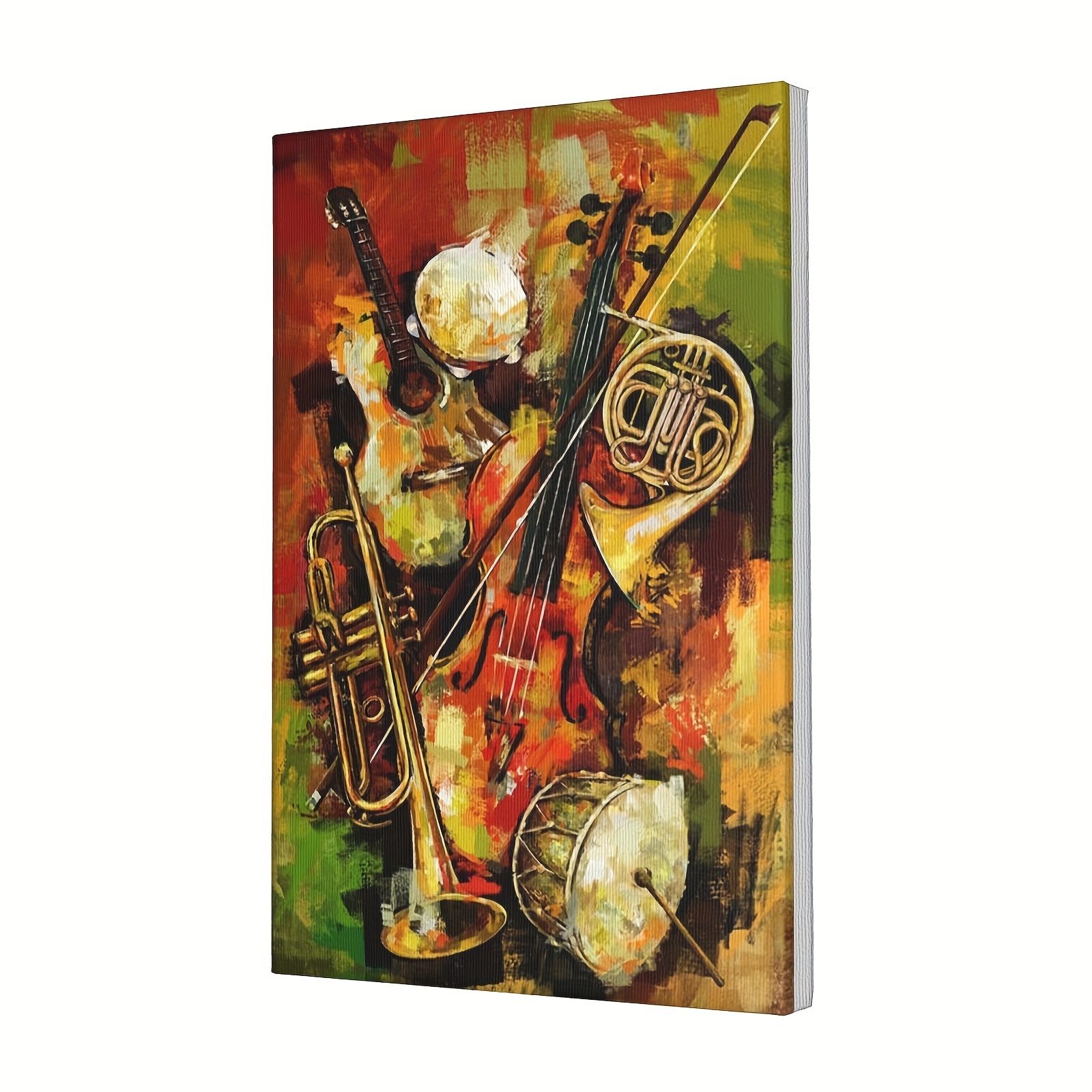 Art Retro Music Canvas Wall Art Abstract Guitar Drum Violin - Temu ...