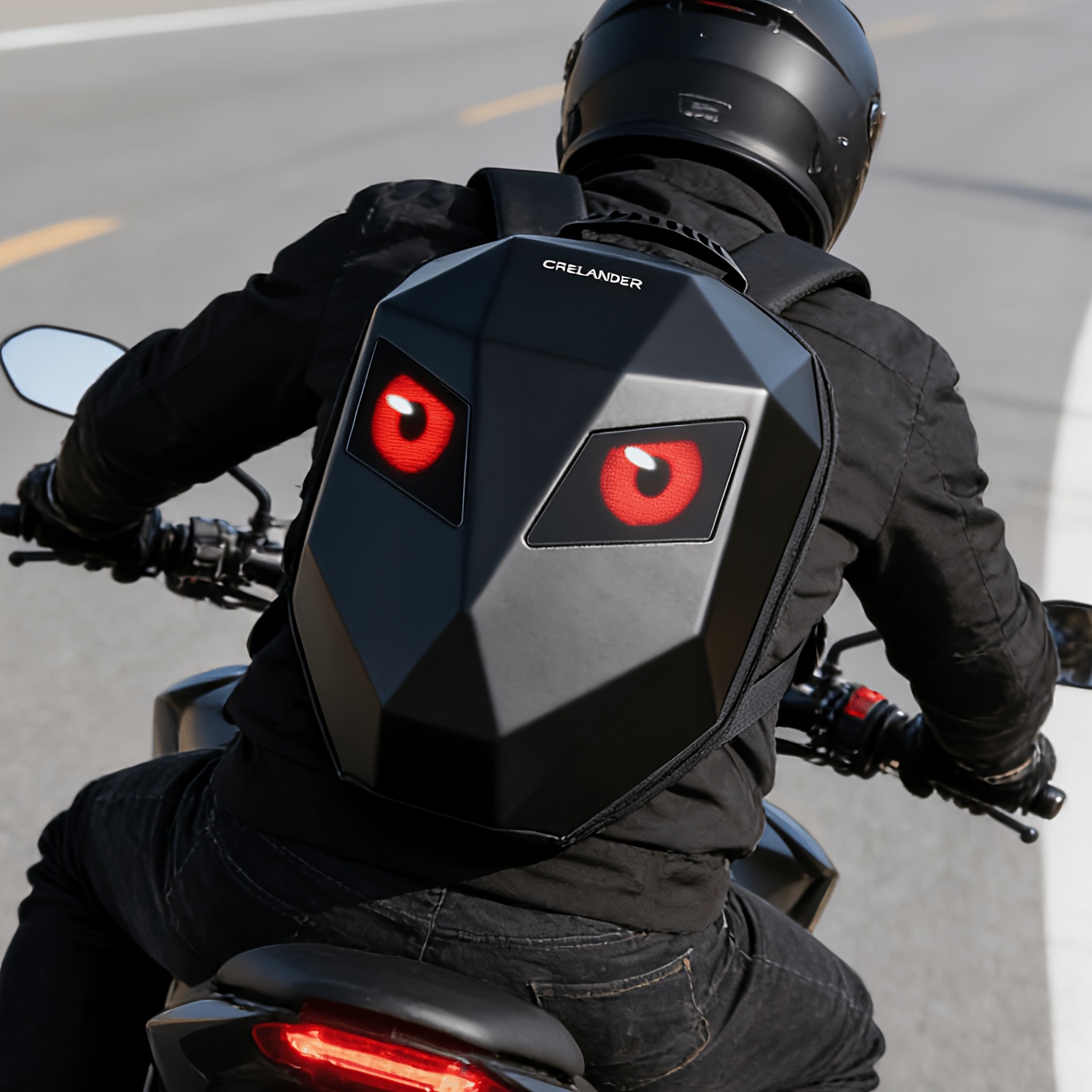 led backpack with eyes sold on Temu United States