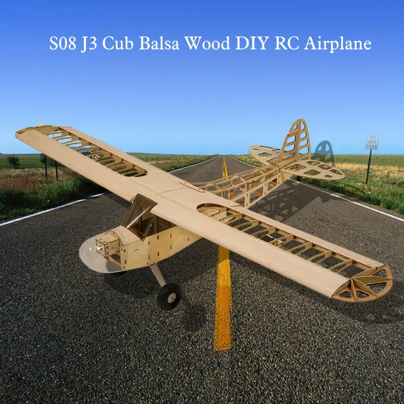 S0801 Balsa Wood Rc Airplane Piper Cub J - Temu S0801 Balsa Wood Rc Airplane Piper Cub J - Temu