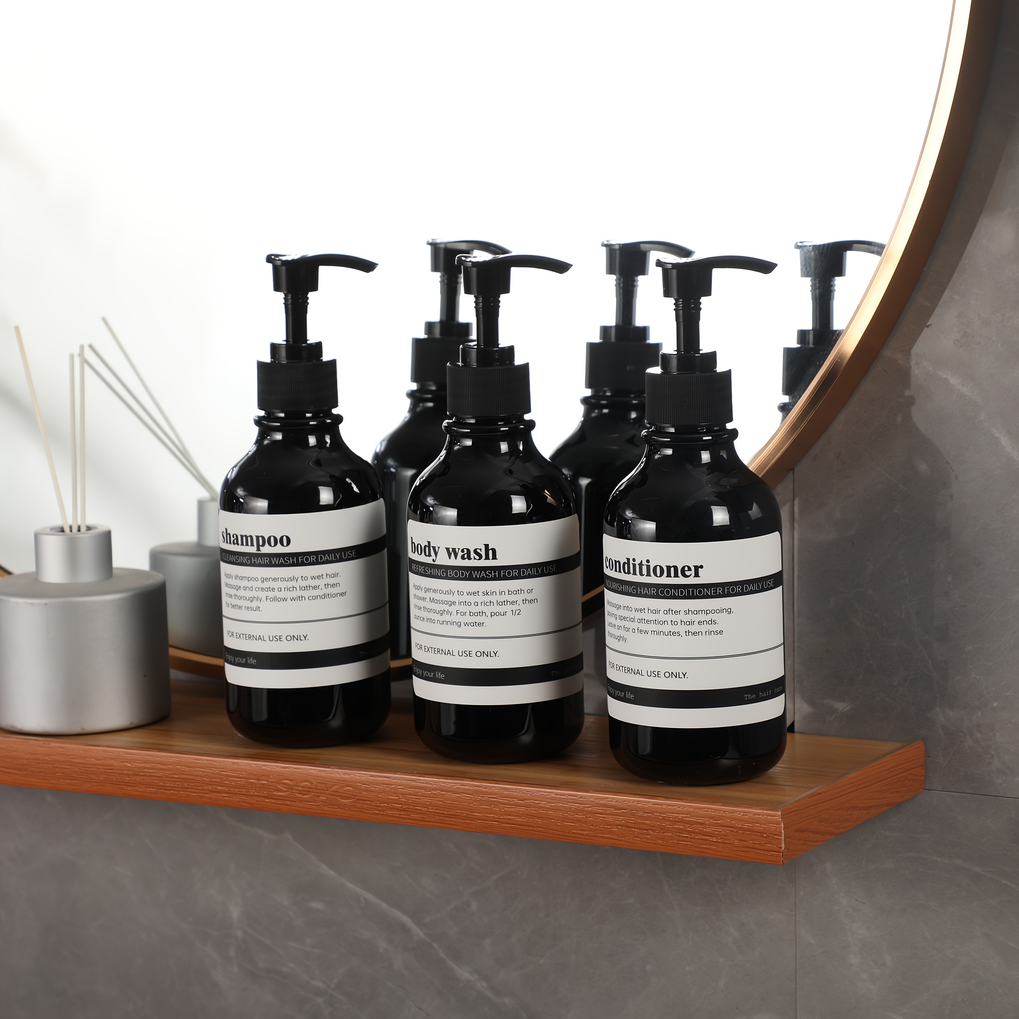 Conditioner Dispenser Shampoo Black Plastic Pump Shampoo - Temu New Zealand