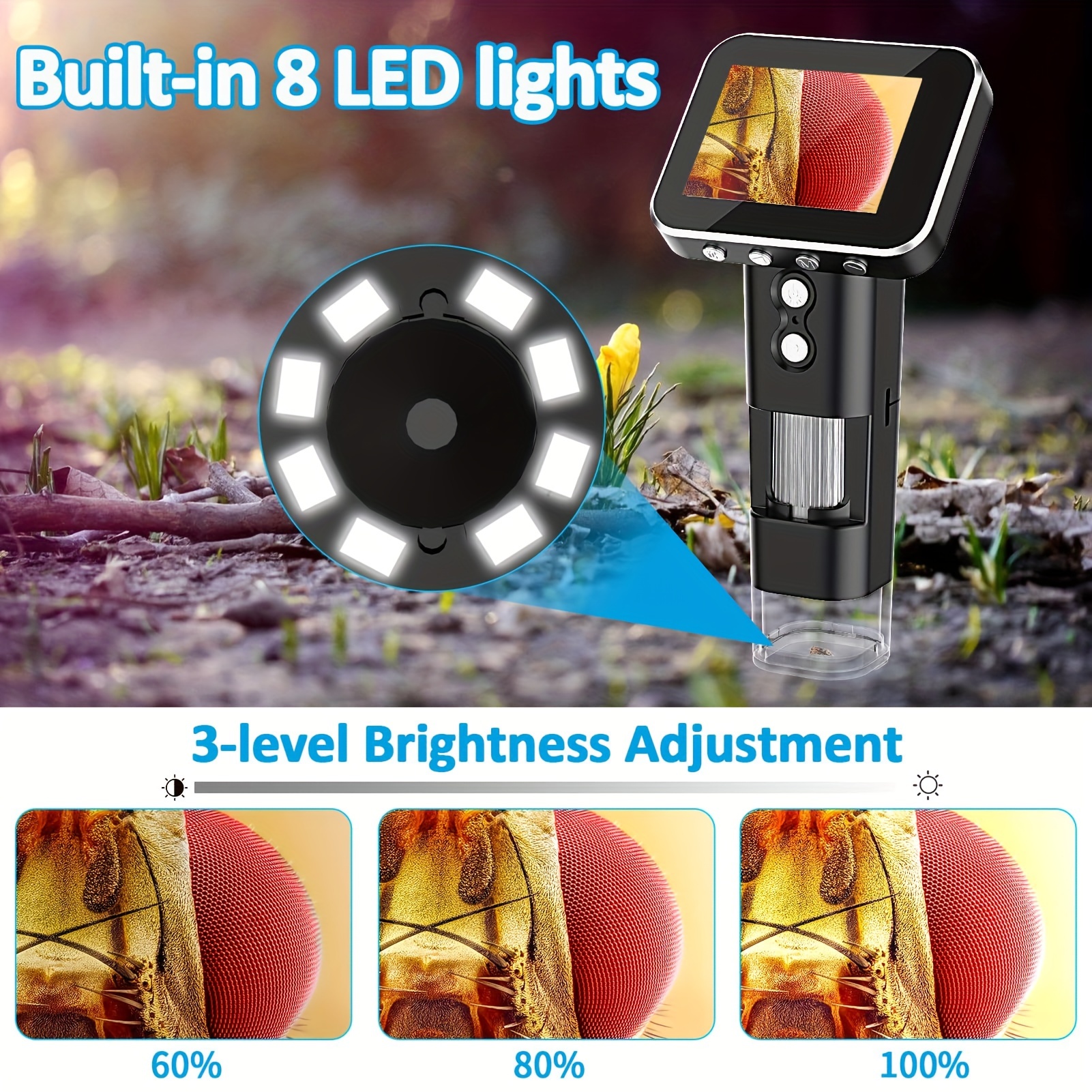 Portable Handheld Microscope Lcd Screen Magnification - Temu