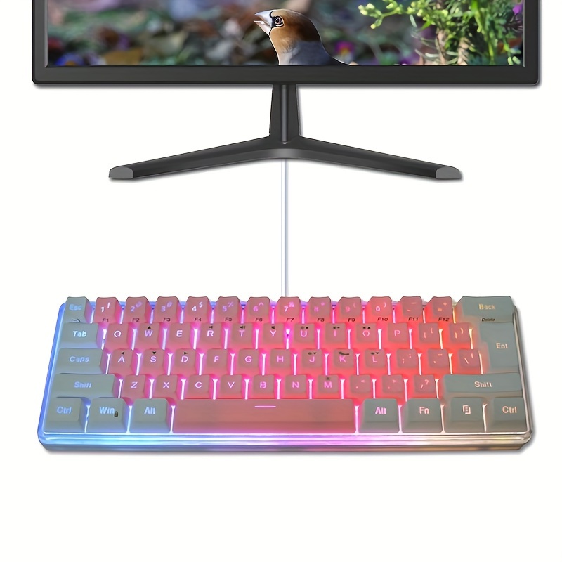 Compact 61 key Rgb Backlit Keyboard Mini Portable 60% Usb - Temu Australia