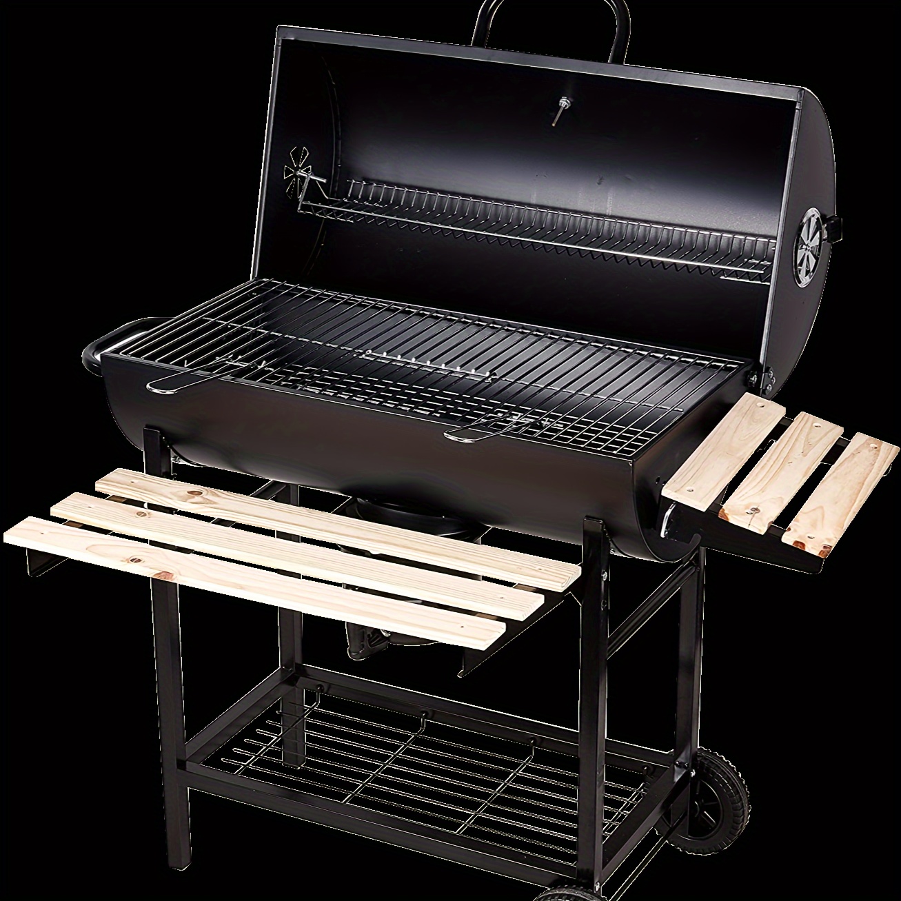 Chariot De Barbecue De Bois, Barbecue De Bois Avec Roues, Barbecue Sur ...