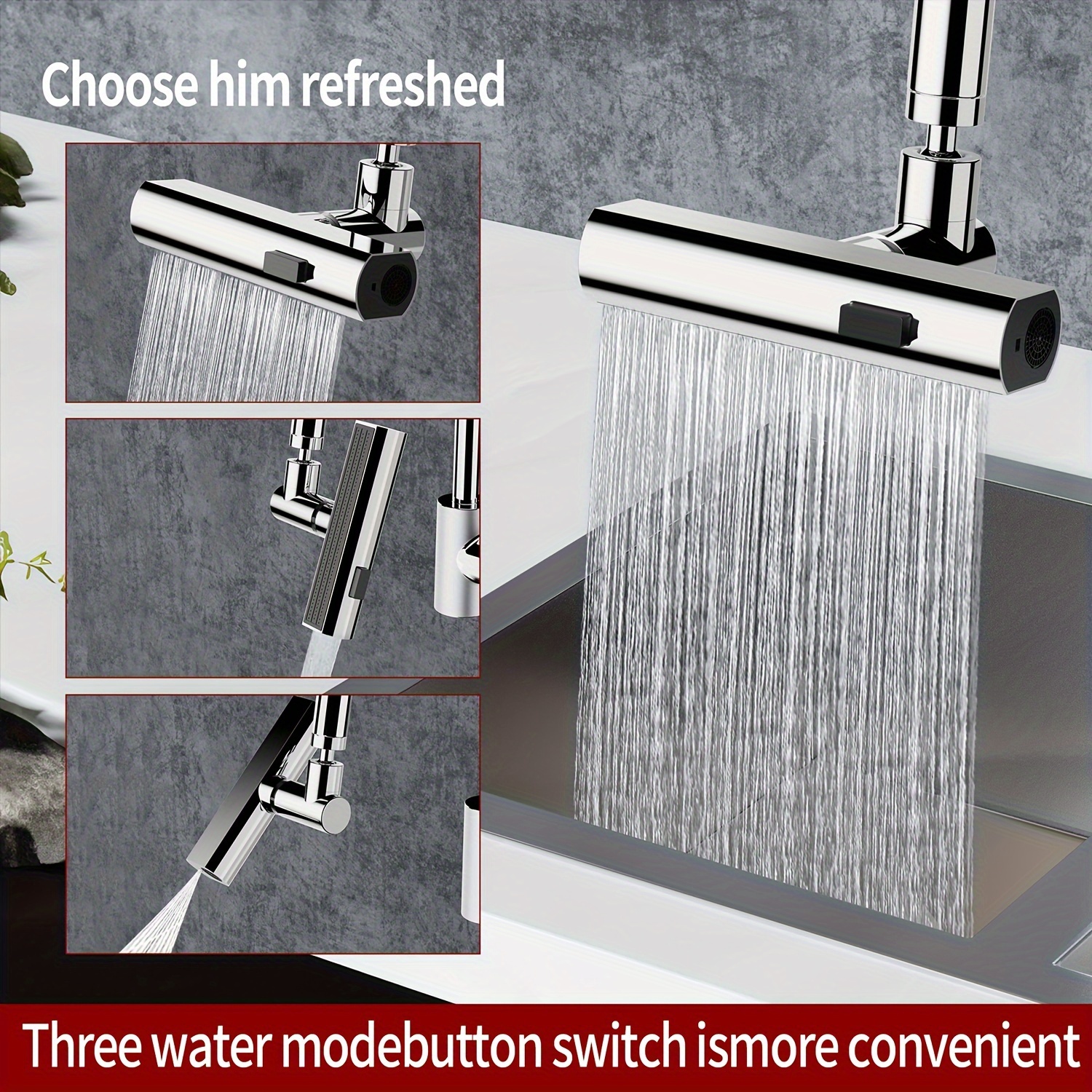 Multi function Kitchen Faucet 3 Spray Modes Waterfall Splash - Temu