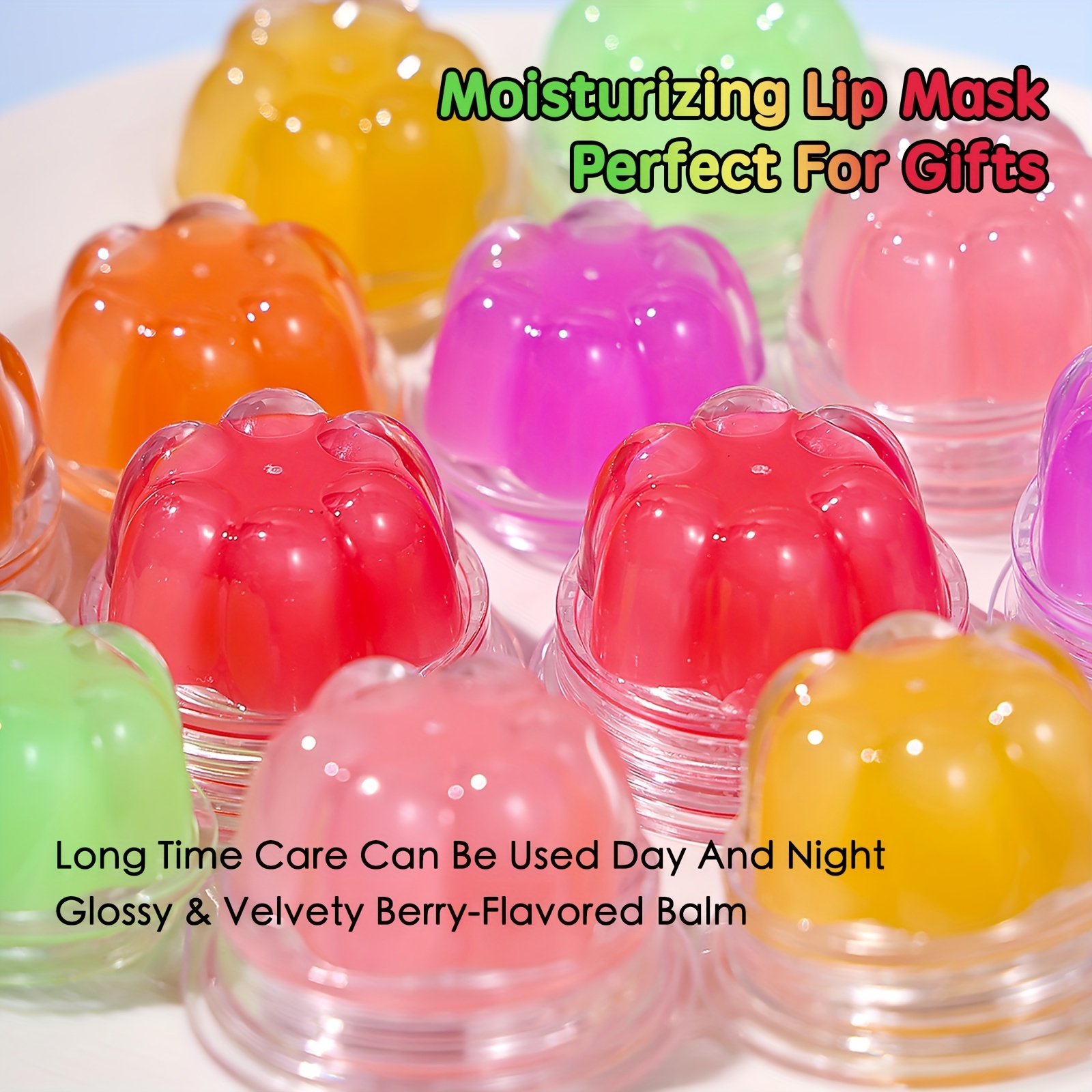 6 Pack Jelly Lip Mask Set Fruit Extract Collagen Infused Overnight Lip ...