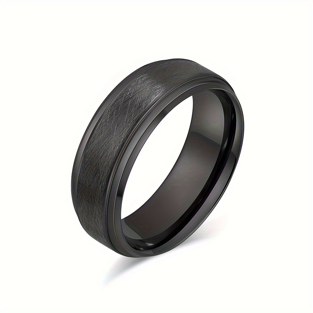 Simple Men's Matte Brushed Tungsten Steel Ring Hand Jewelry - Temu ...