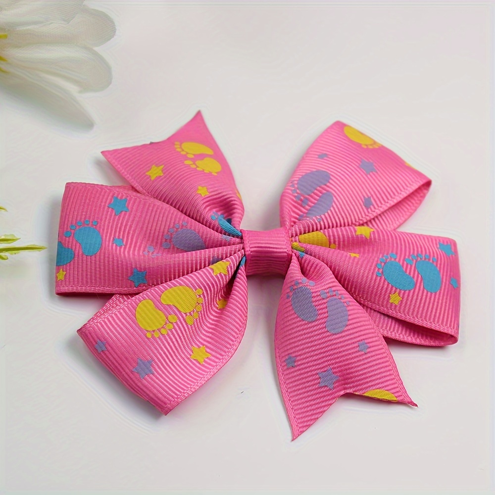 Spring Summer Little Footprints Bow Hair Clips Colorful - Temu Canada
