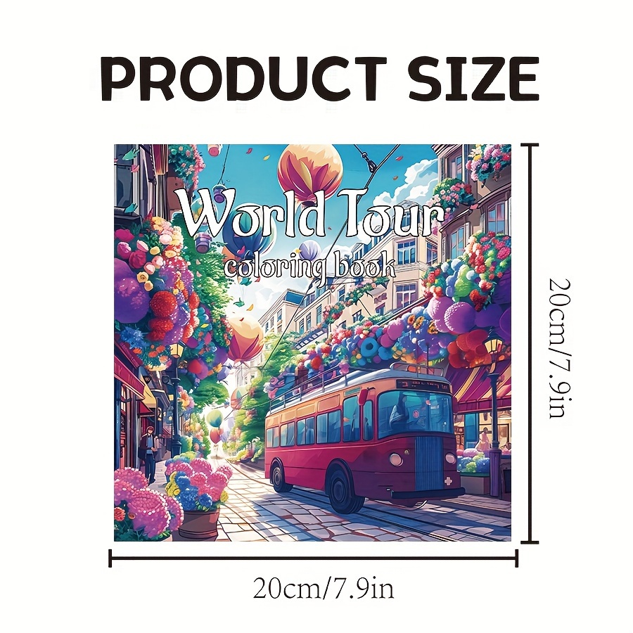 World Tour Adult Coloring Book: 20 Pages Thick Paper - Temu