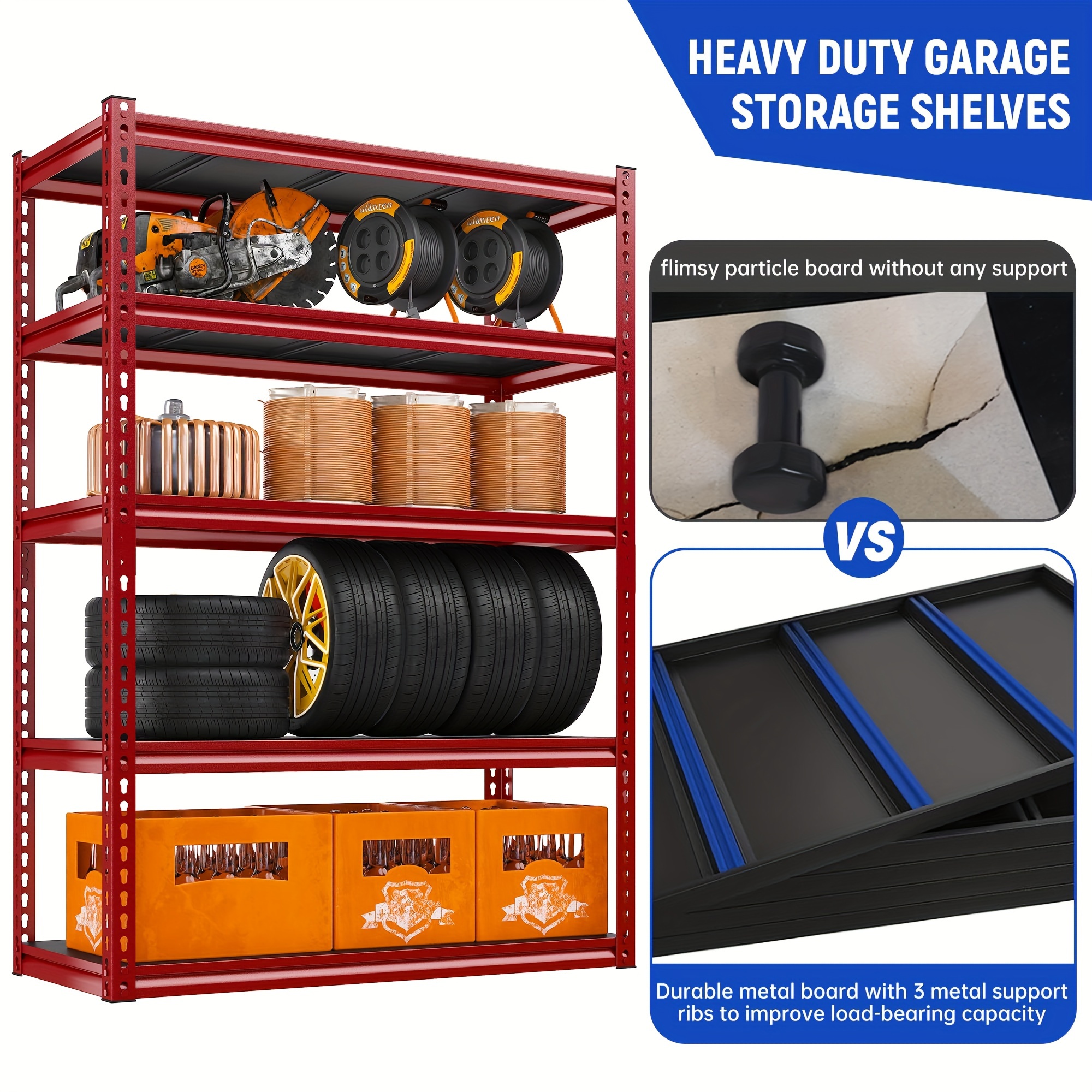 Garage Shelving Heavy Duty Metal Shelving 1760 Lbs Capacity - Temu