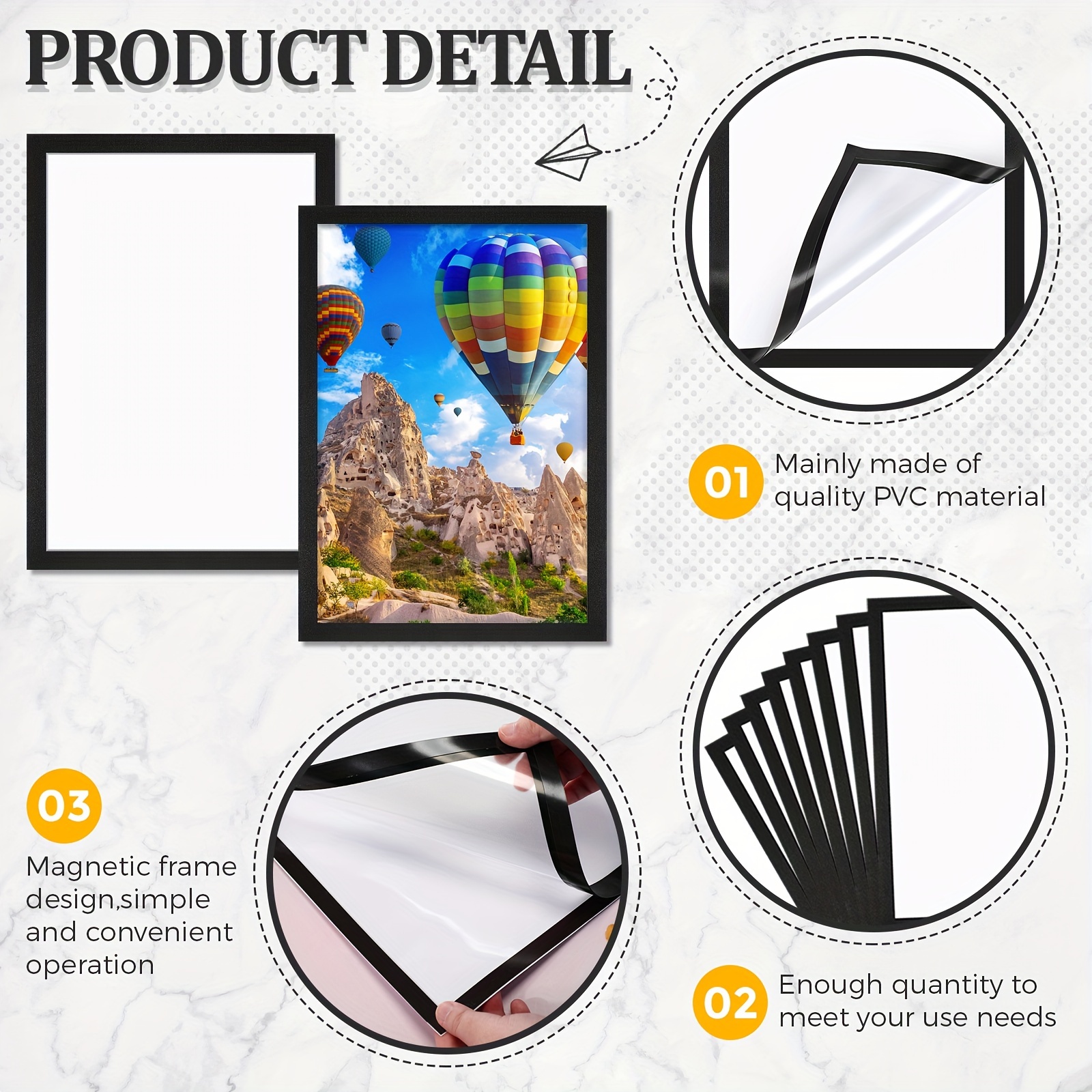 Magnetic Diamond Painting Frames Black Plastic Craft - Temu