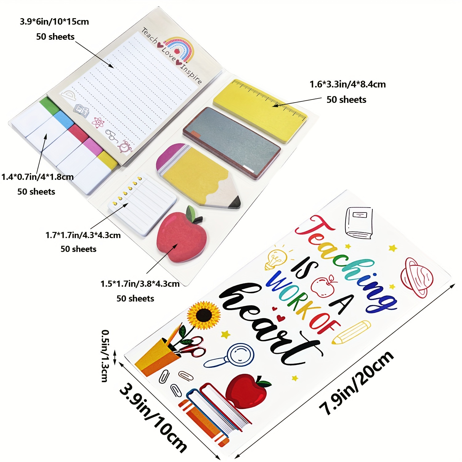 Teacher Sticky Notes Set Shaped Sticky Note Pads Lists - Temu Australia