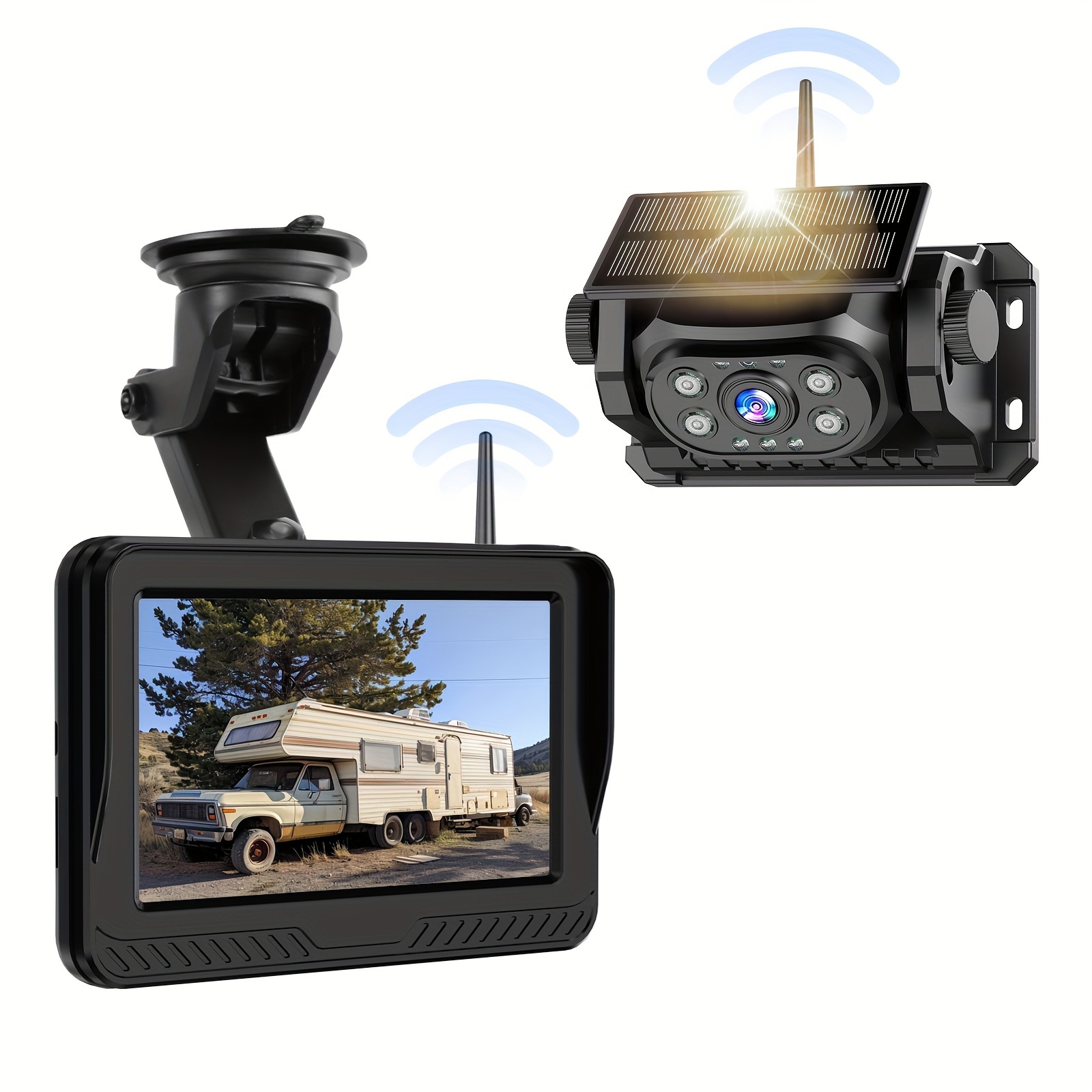 Solar Magnetic Wireless Backup Camera 1080p Monitor Hitch - Temu