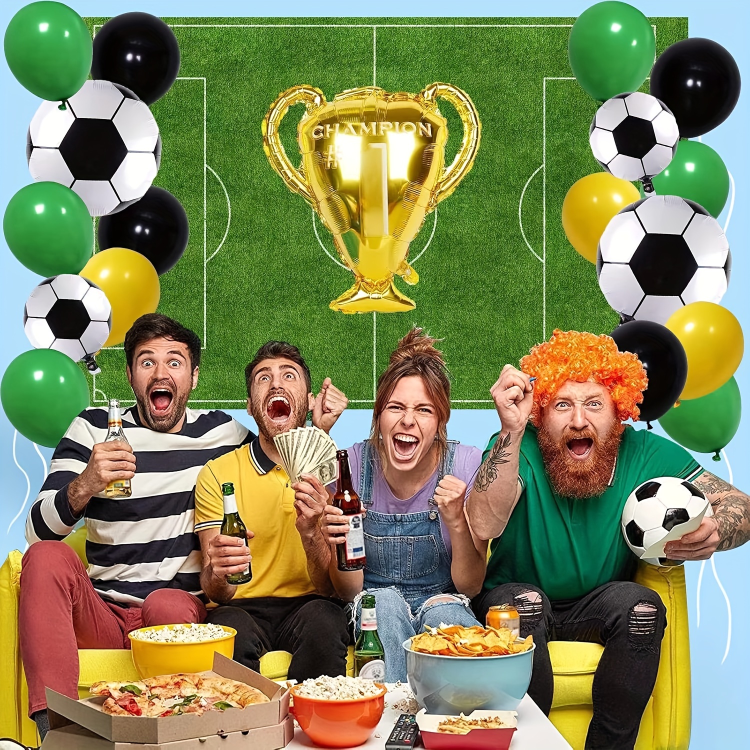 Soccer Trophy Balloon Set Reusable Aluminum Film - Temu