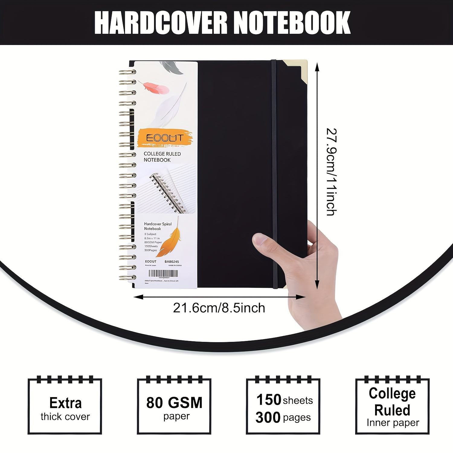 Spiral Notebook 8.5 X 11 Hardcover Spiral Journals Women 300 - Temu