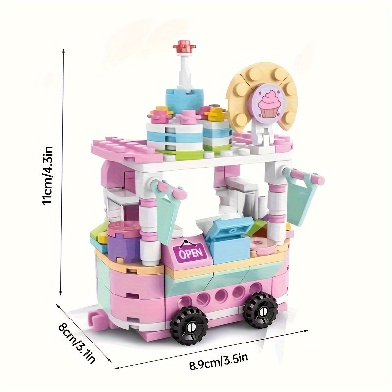 Creative Mini Food Street Snack Cart Building Block Set Cute - Temu ...