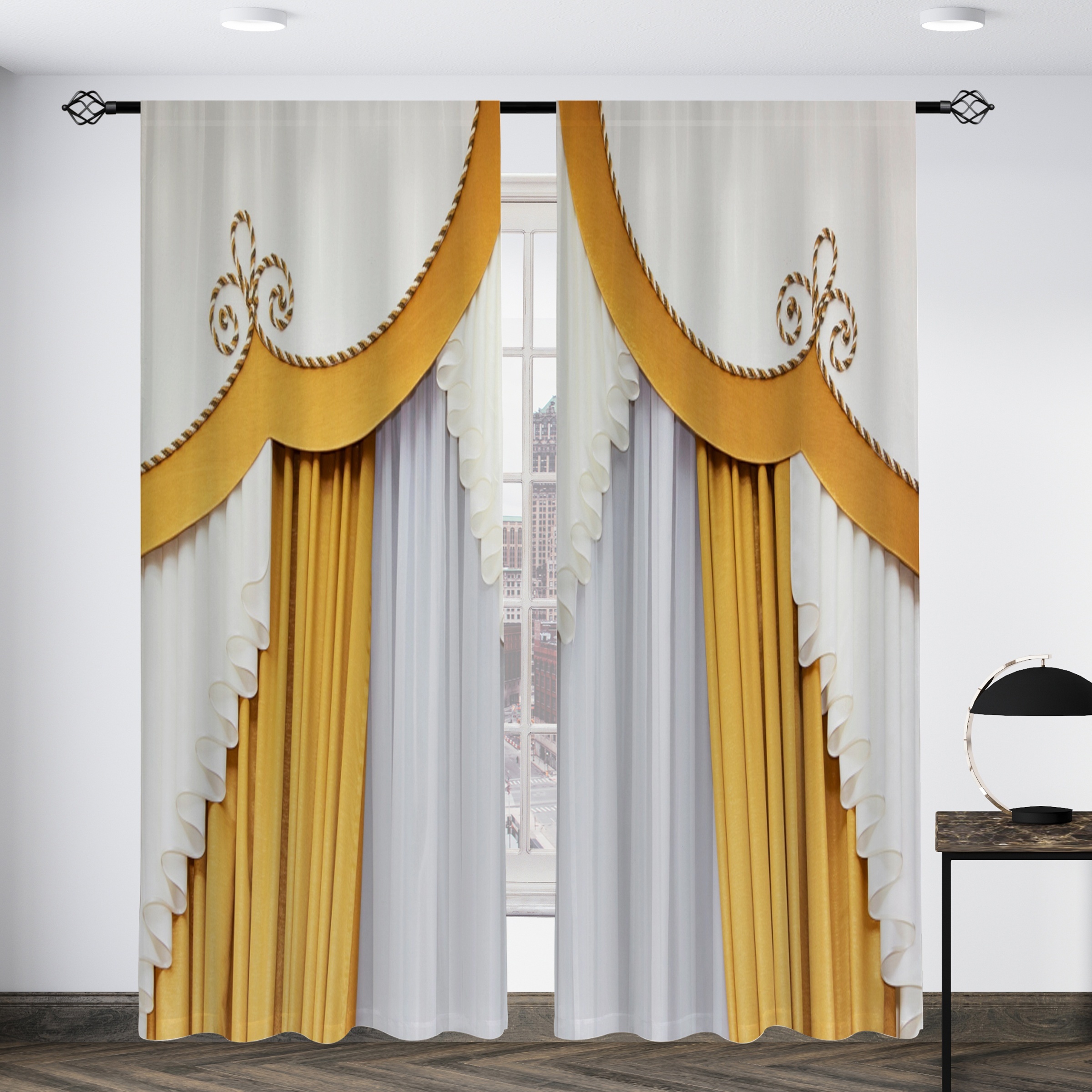 2pcs Retro Printed Translucent Curtains Multi - Temu Australia
