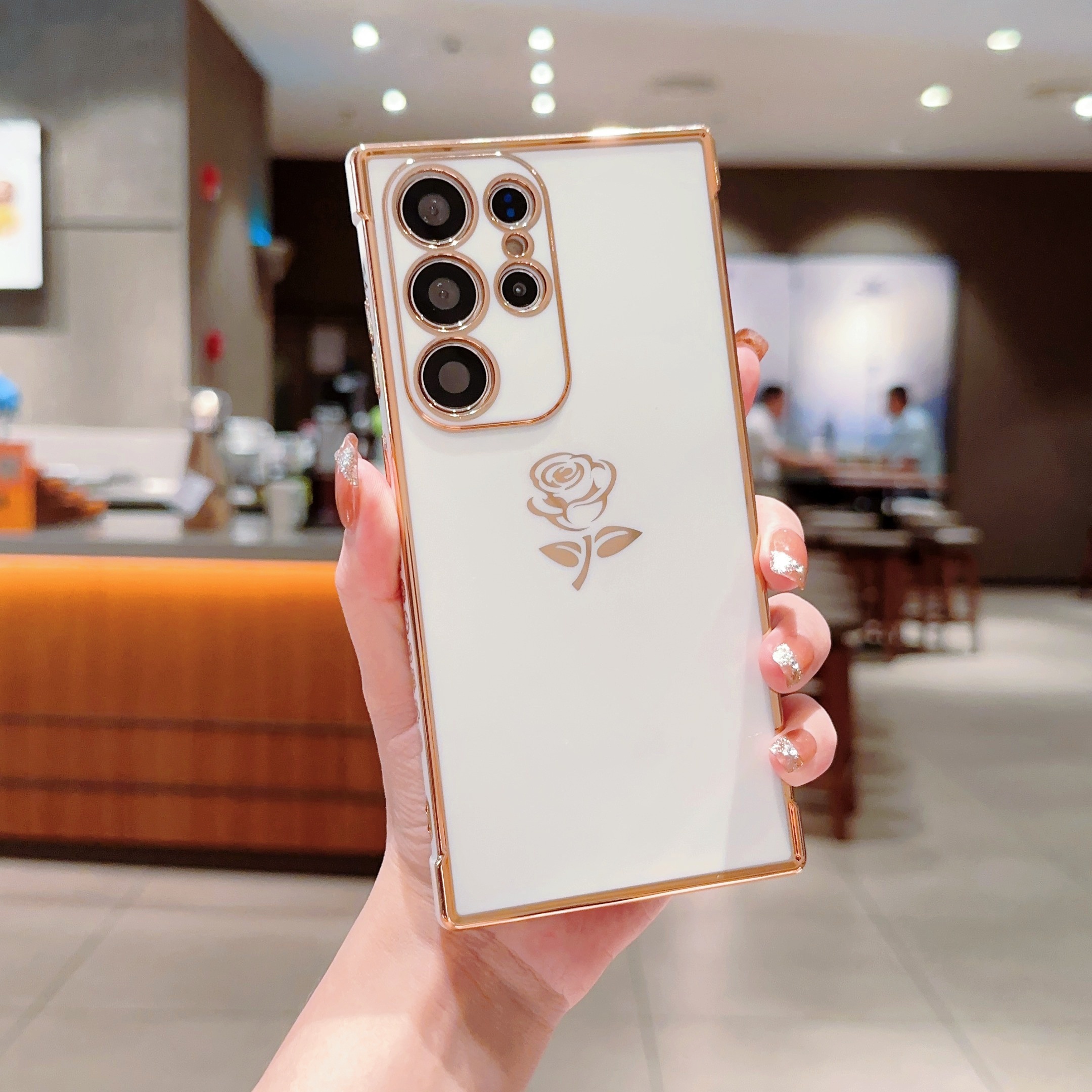 New Electroplating Craft Rose Pattern Samsung Phone Case - Temu New Zealand