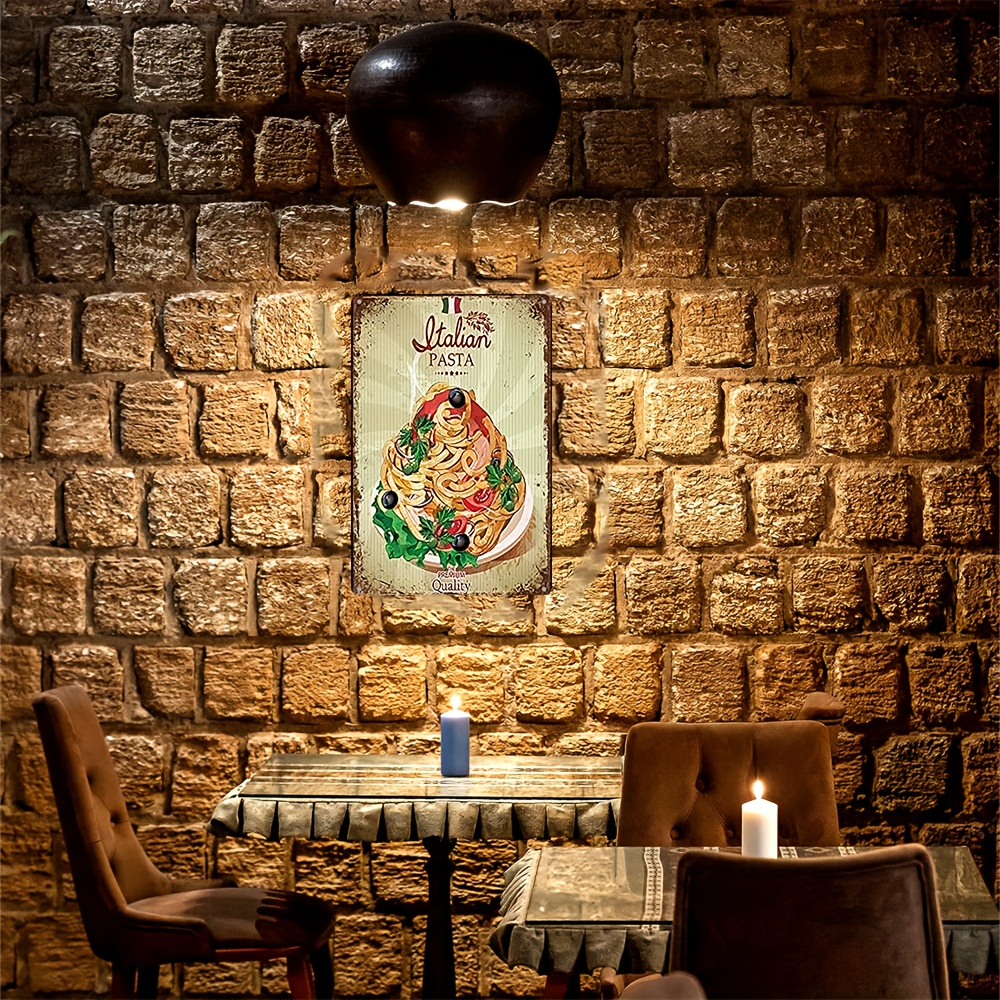 1pc, Italian Pasta Aluminum Sign (8x12 Inches/20x30cm), Uv Printed ...