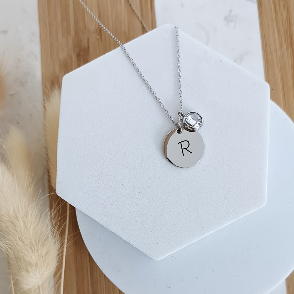 Customized Engraved Letter Round Tag Pendant Necklace - Temu United Kingdom