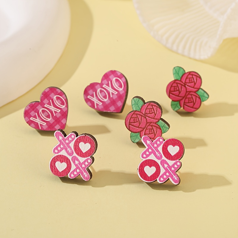 Valentine's Day Party Cute Cartoon Style Sweet Hearts Roses - Temu ...