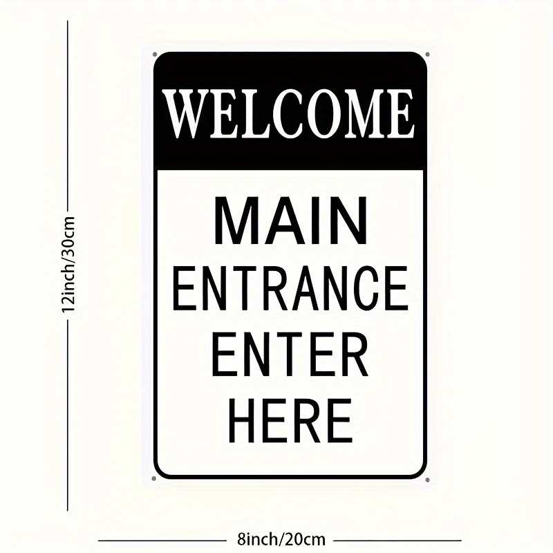 Contemporary Style Welcome Main Entrance Sign Reusable - Temu