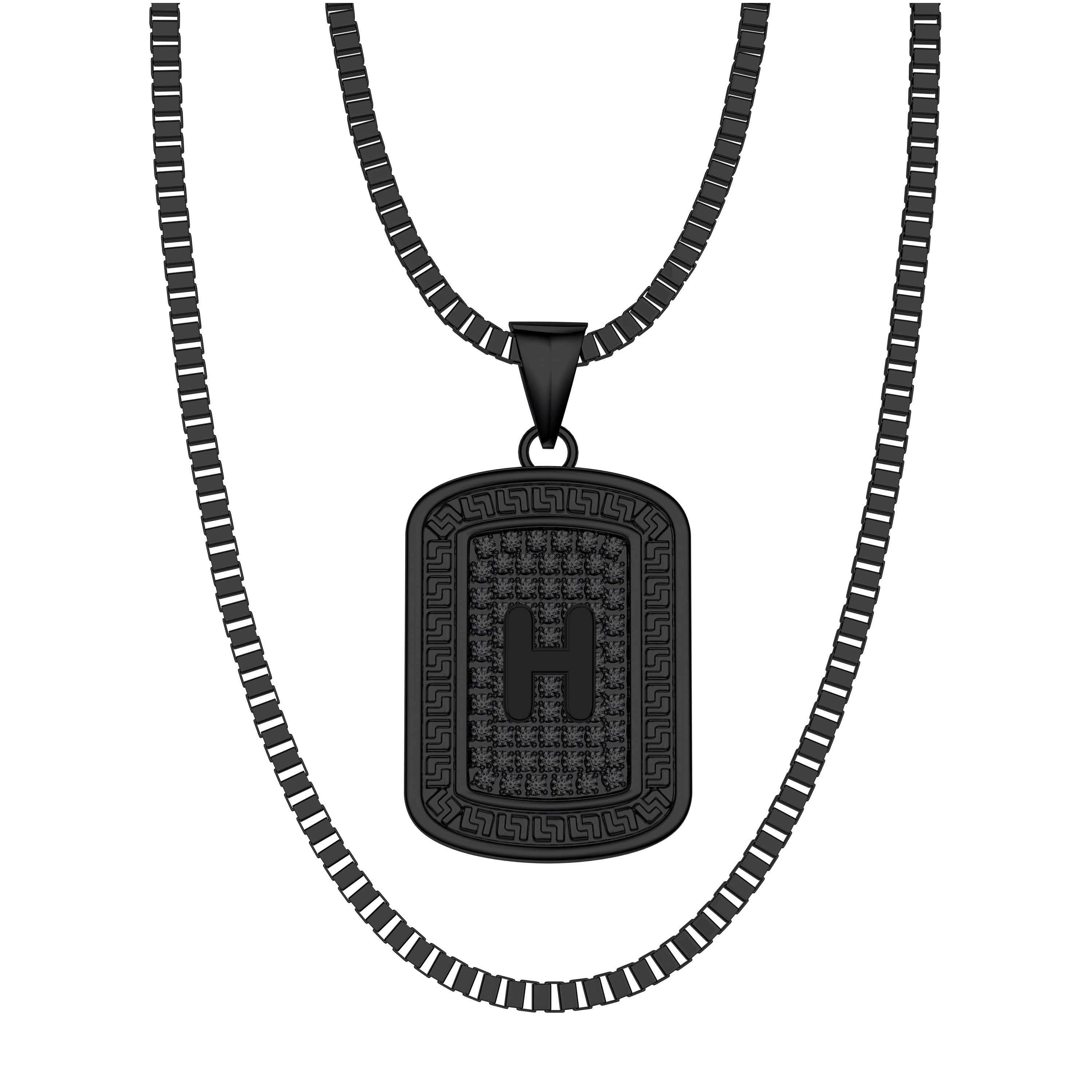 18k Gold Plated Square Box Chain Necklace Men Initial - Temu United Kingdom