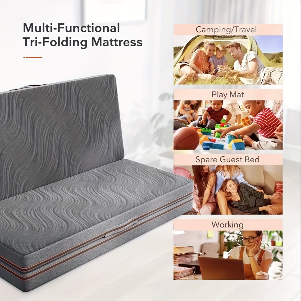 3 Folding Rv Double Mattress Medium Hardness Non slip - Temu Australia