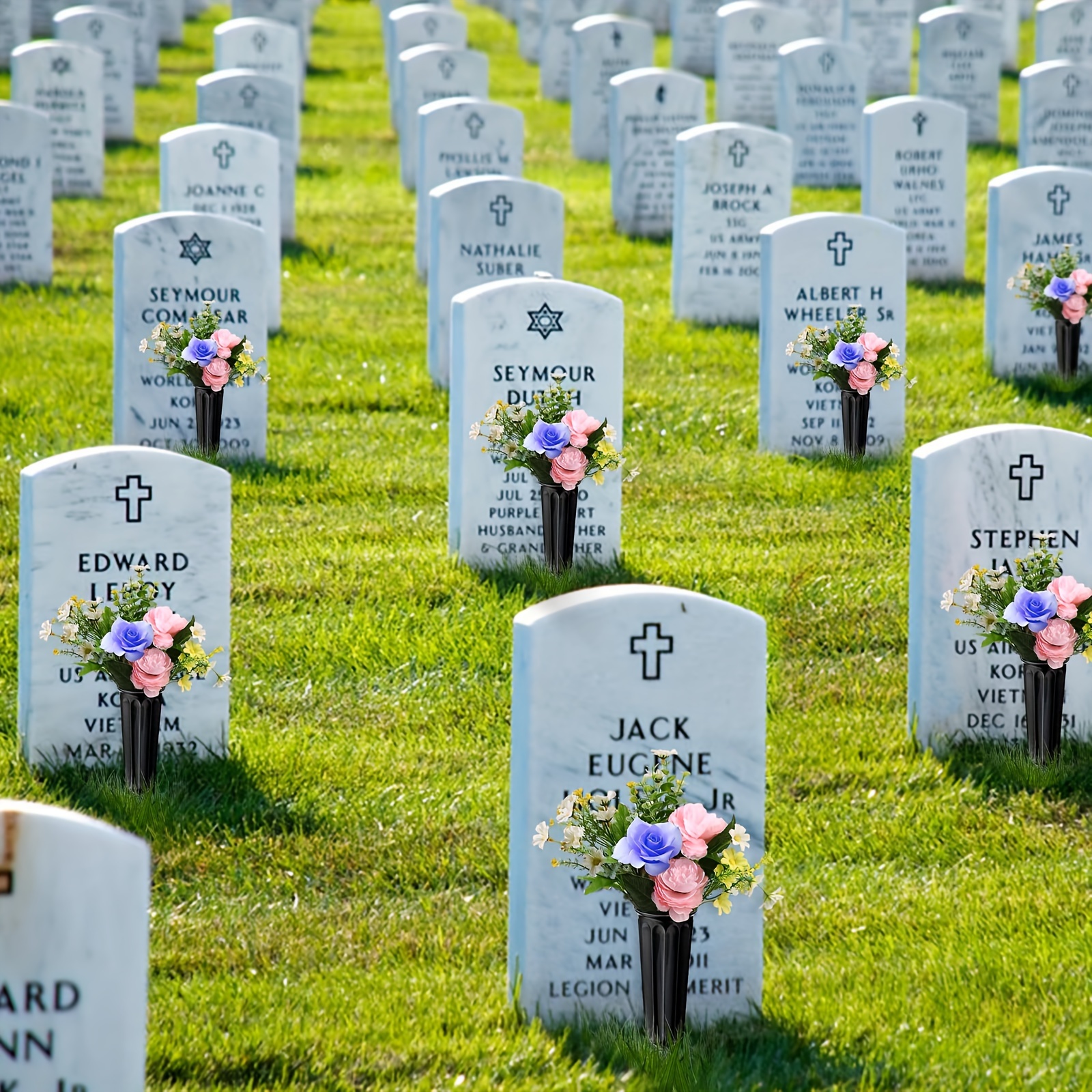 Graveyard Vase Spikes Cone shaped Polyresin Cemetery Flower - Temu