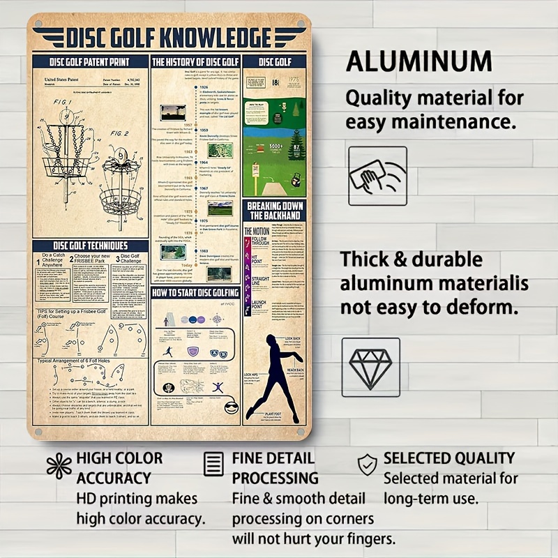 "disc Golf Knowledge" Metal Aluminium Sign Decor - Temu Portugal