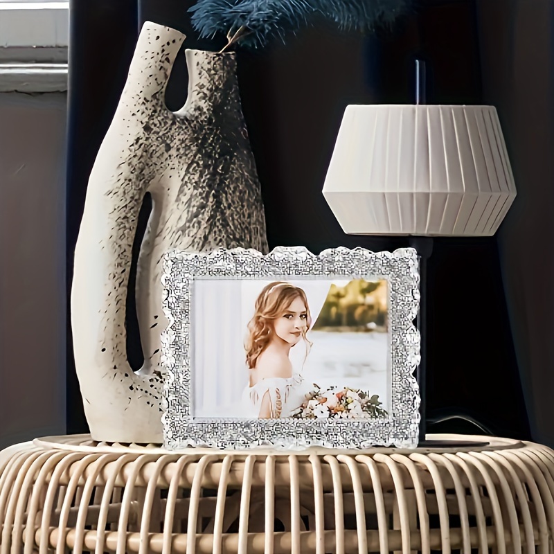 Creative Rhinestone Inlaid Resin Photo Frame Retro Style - Temu