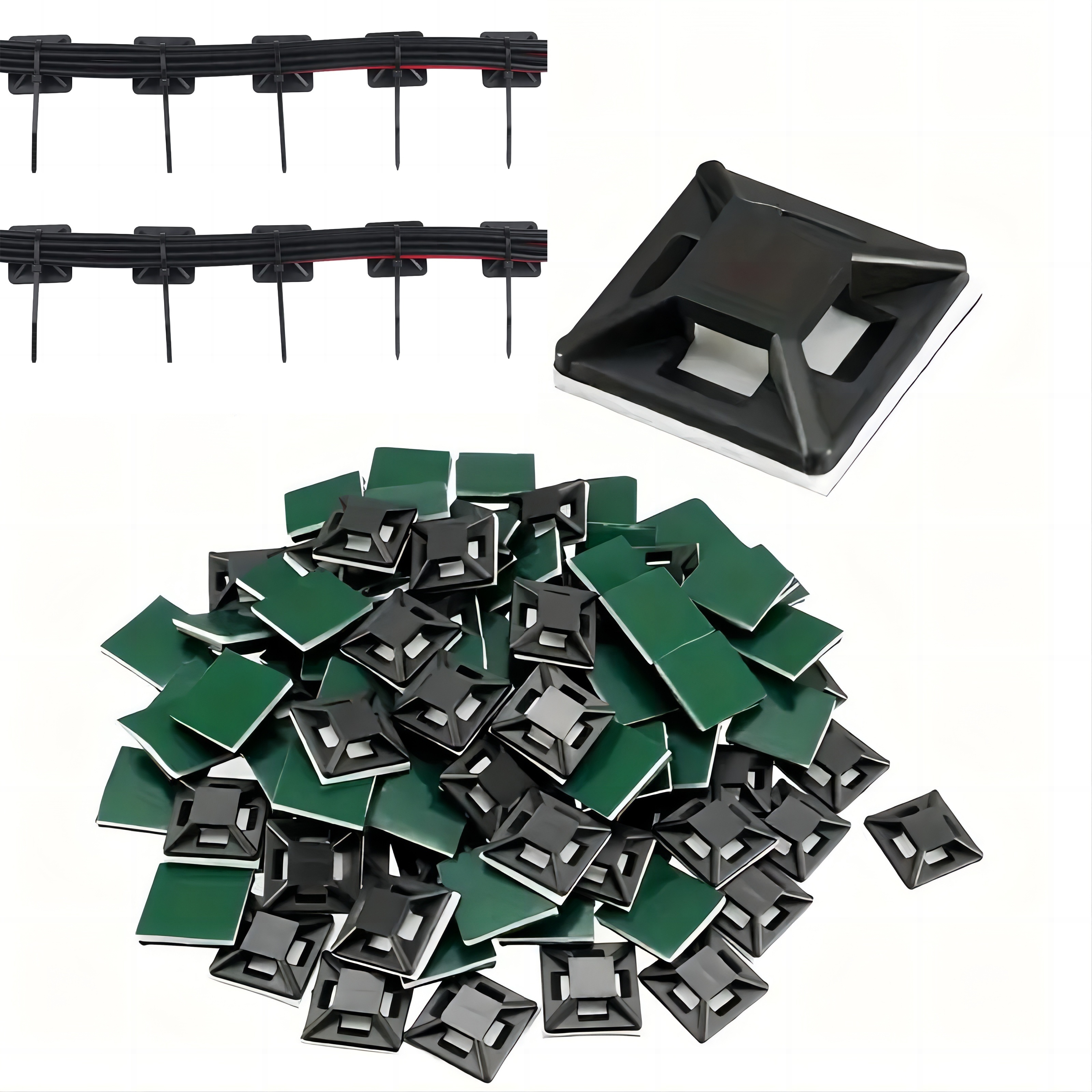 "versatile" Easy-install Plastic Zip Tie Mounts, 100/50 Piece - Screw ...