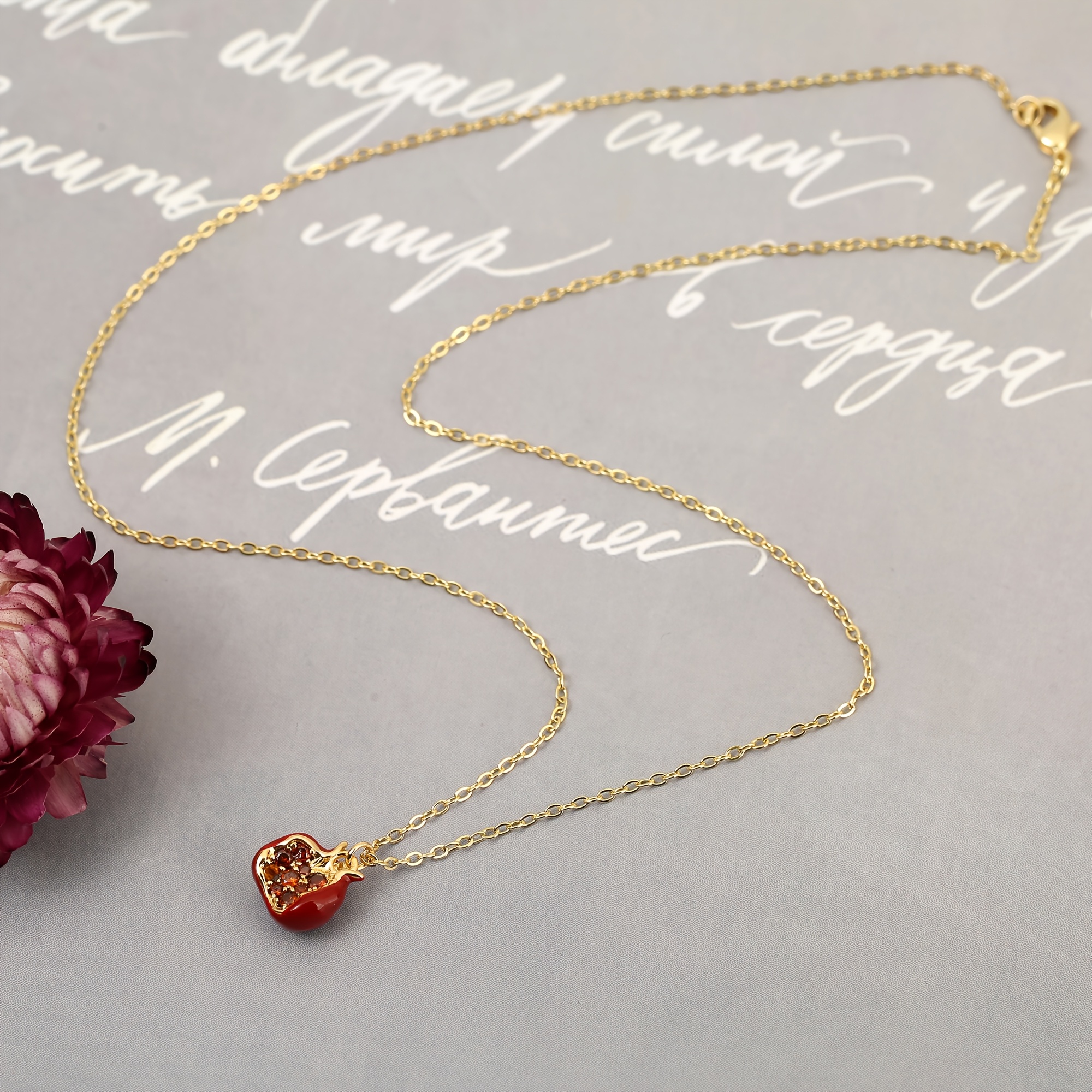 pomegranate jewelry sold on Temu United States