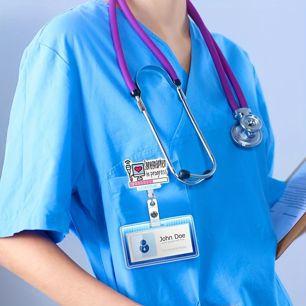 Sonographer In Progress Retractable Badge Holder Clip Abs - Temu