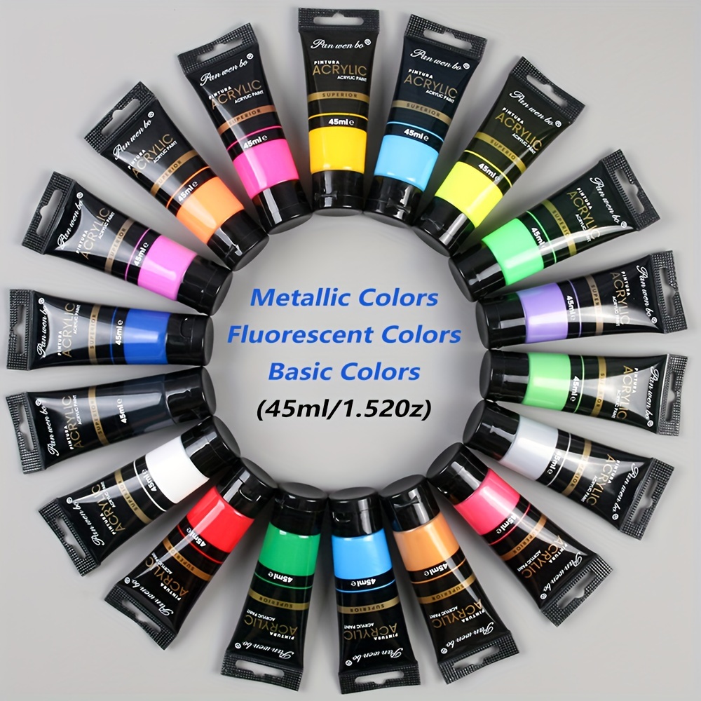 Professional Grade Acrylic Paint Kit 18 Vibrant Colors - Temu South Africa